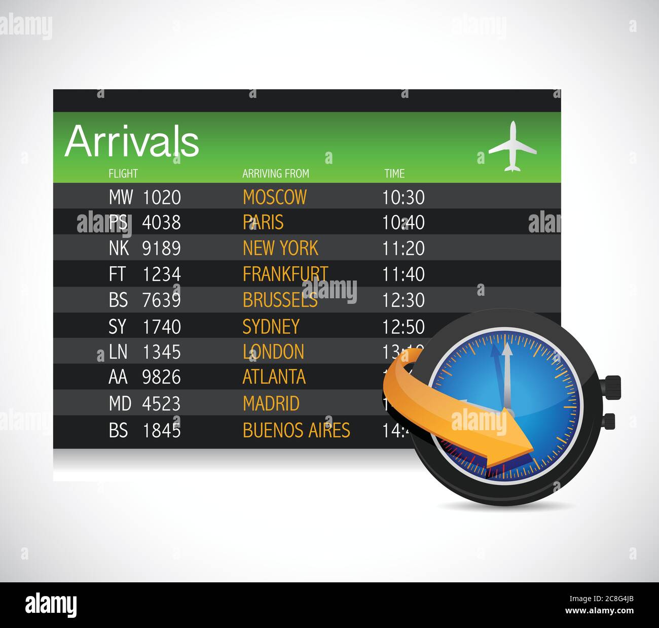 Arrivals table illustration design over a white background Stock Vector ...