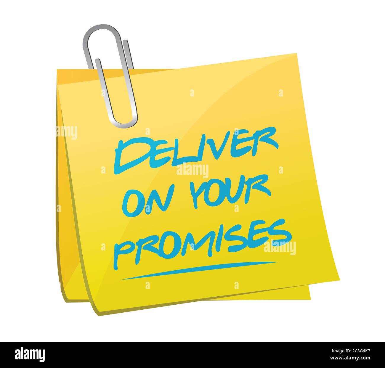 Deliver on your promises illustration design over a white background ...