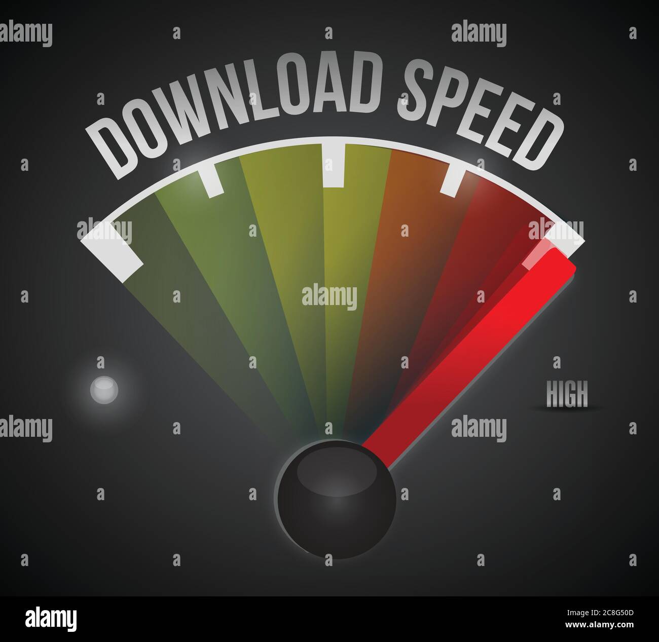 Download speed level measure meter from low to high, concept ...