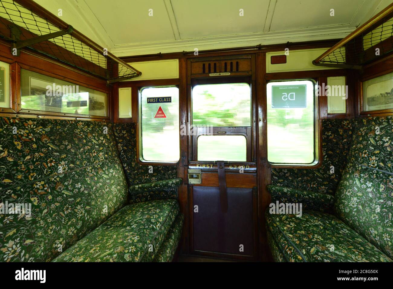 The inside of a First class carriage on the move Stock Photo - Alamy