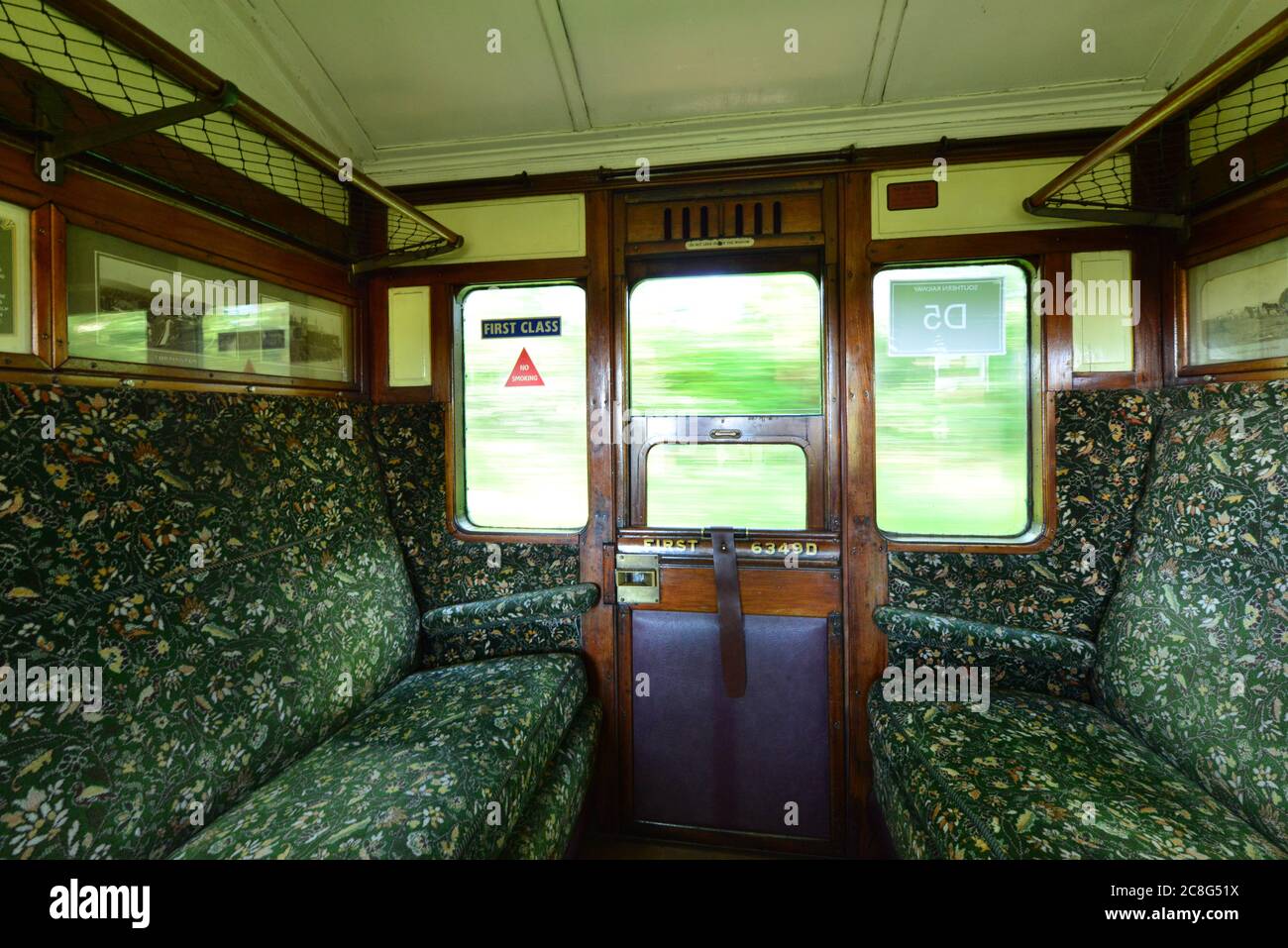 The inside of a First class carriage on the move Stock Photo - Alamy