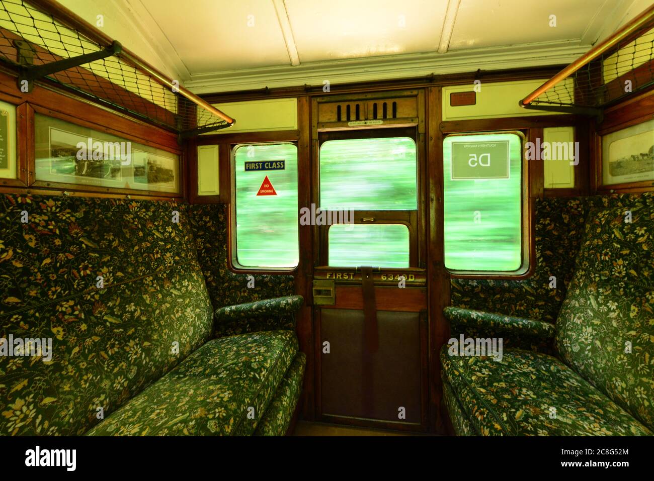 The inside of a First class carriage on the move Stock Photo - Alamy
