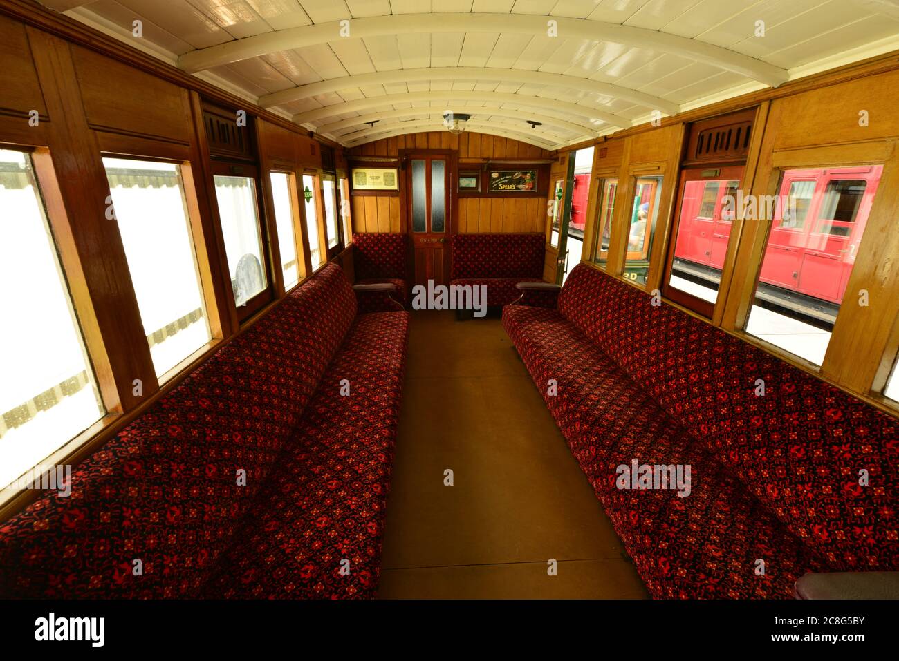 Inside a vintage 3rd class railway carriage Stock Photo - Alamy