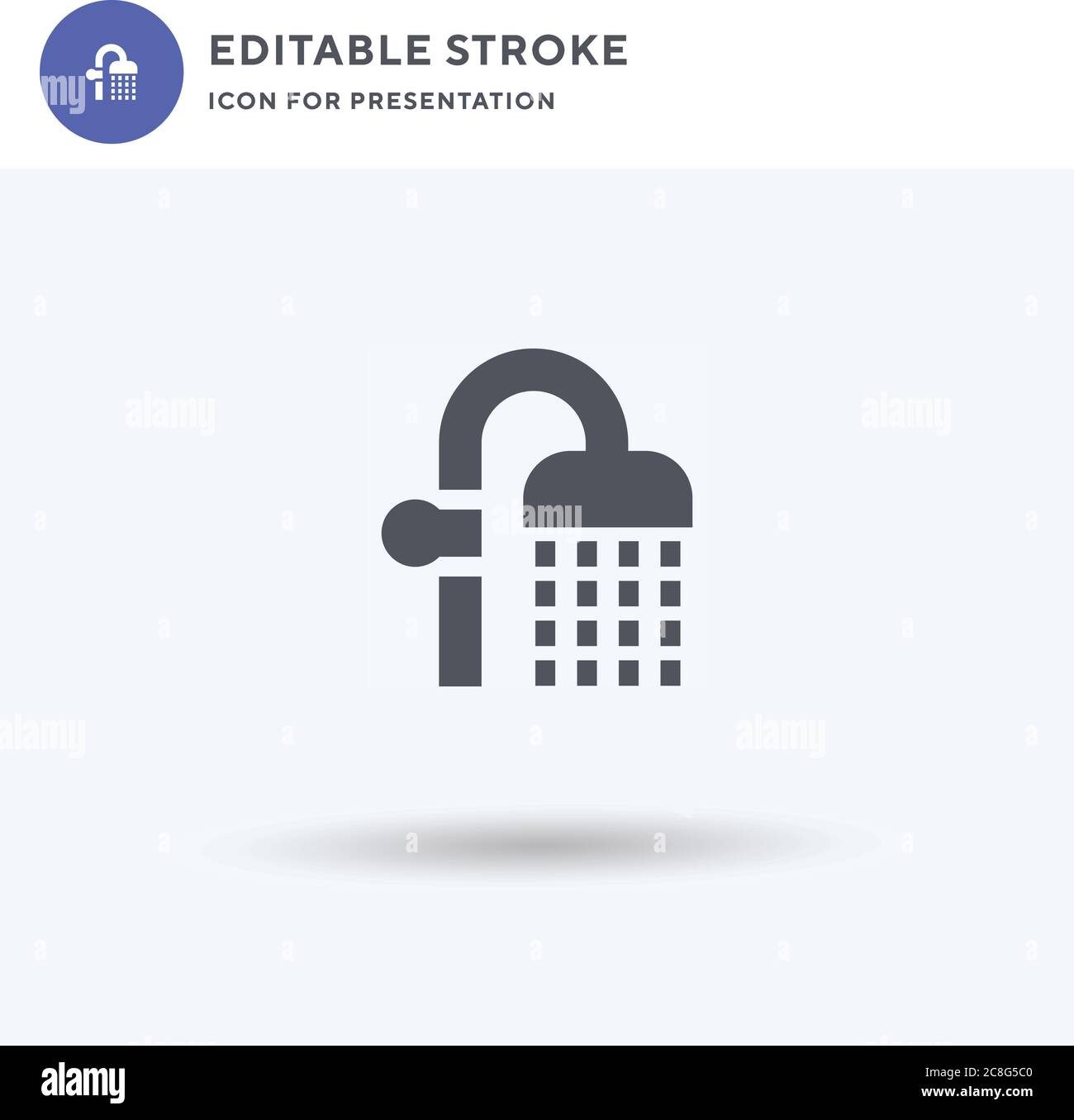 Shower icon vector, filled flat sign, solid pictogram isolated on white ...