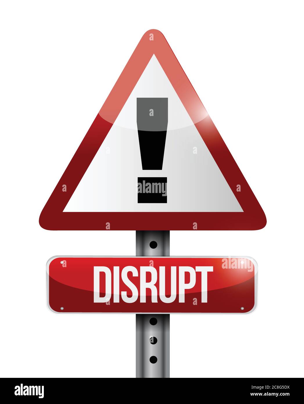 Disrupt street sign illustration design over a white background Stock ...
