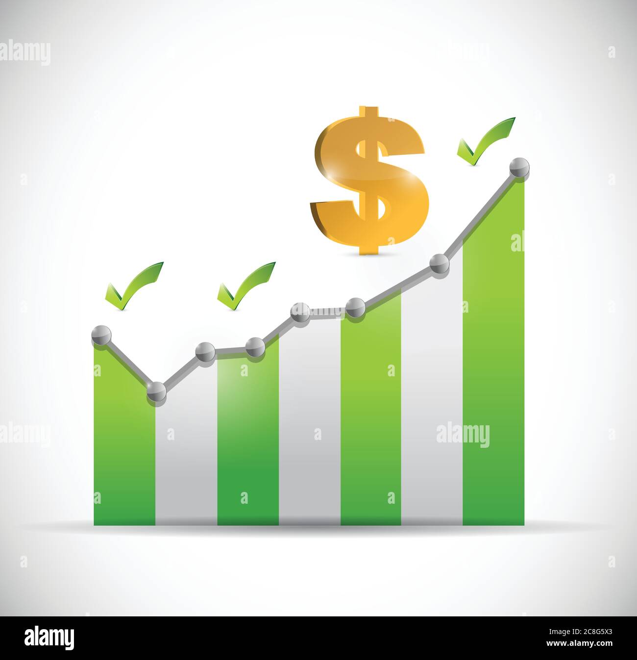 Dollar business graph illustration design over a white background Stock ...