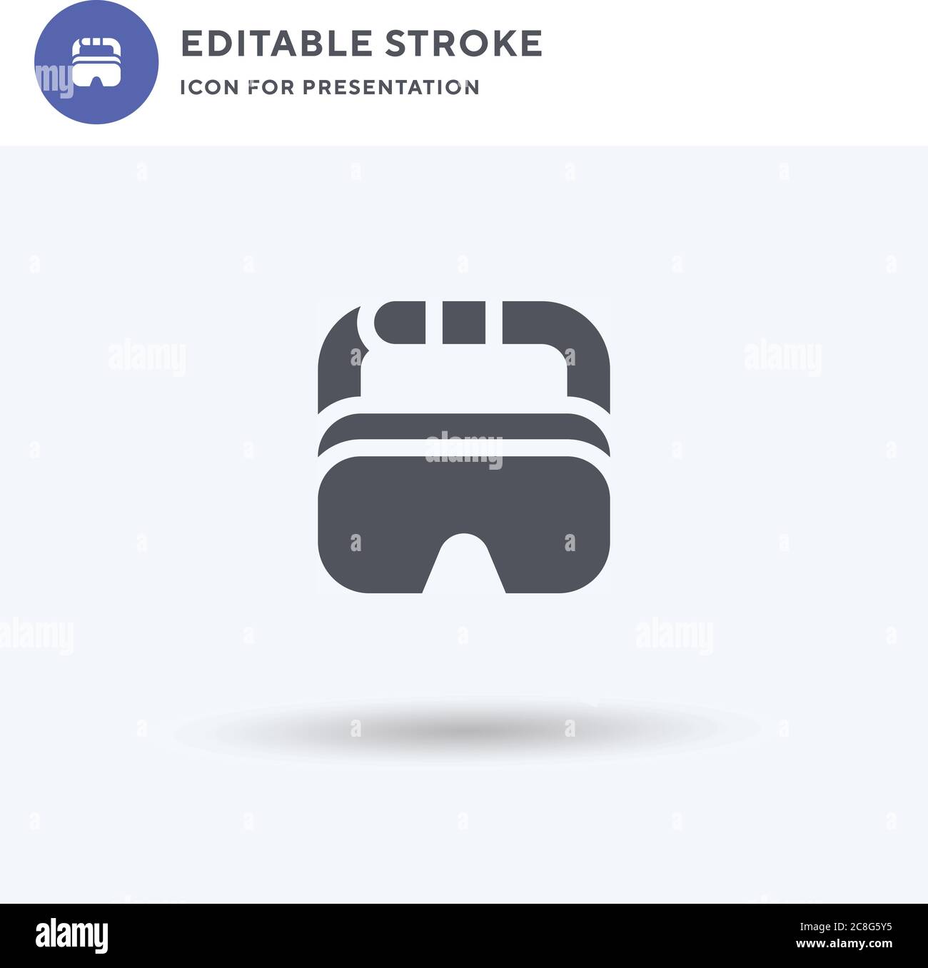 Safety Goggles icon vector, filled flat sign, solid pictogram isolated ...