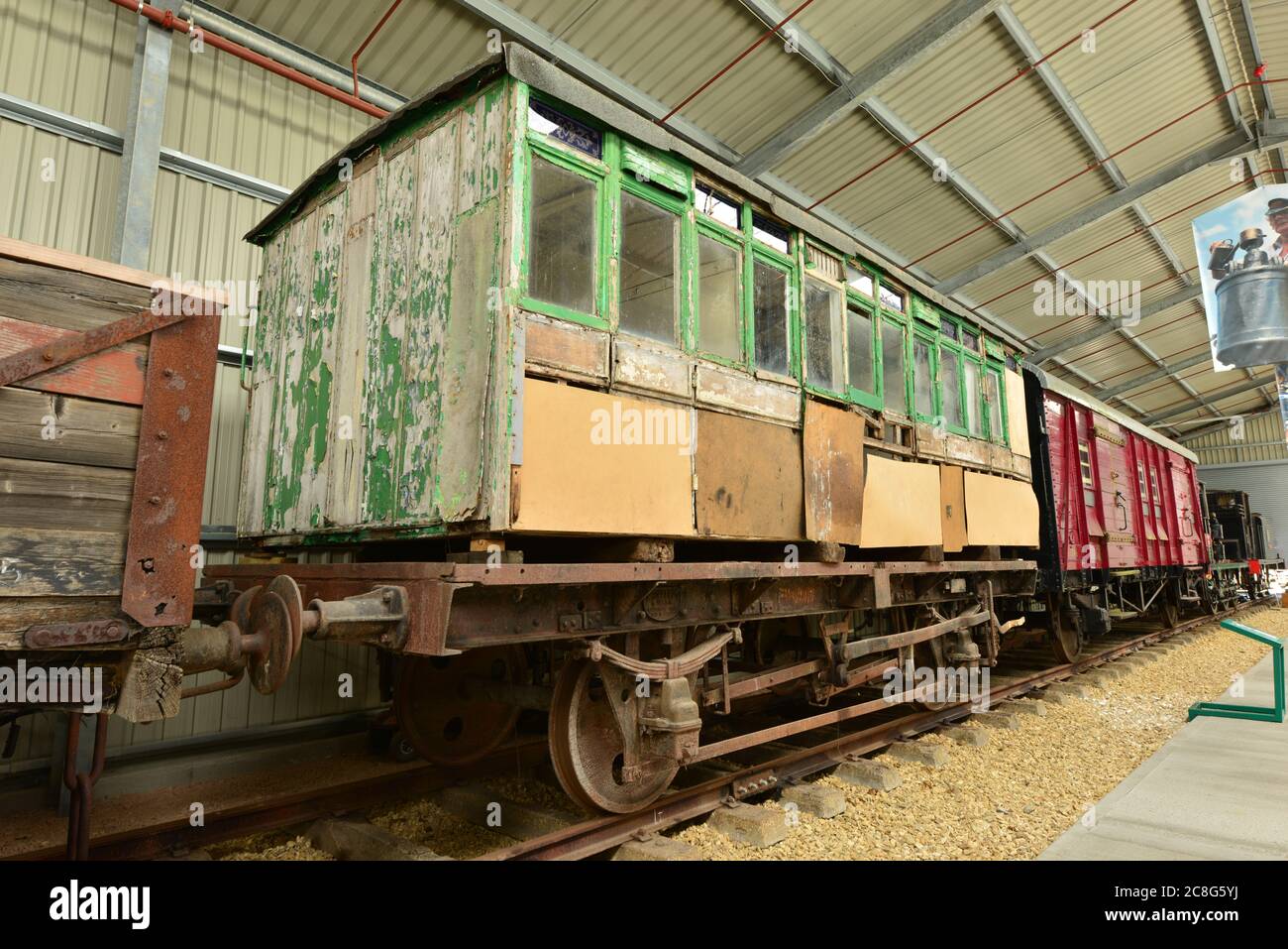 A Rotten railway carriage in a warehouse Stock Photo - Alamy