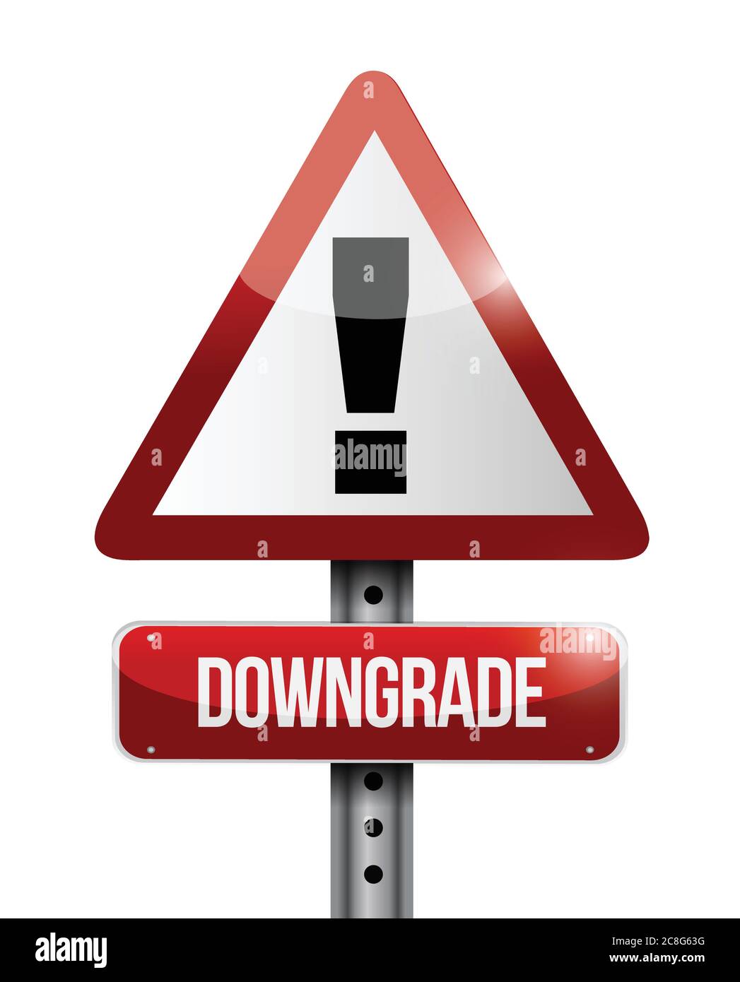 Downgrade warning road sign illustration design over a white background ...