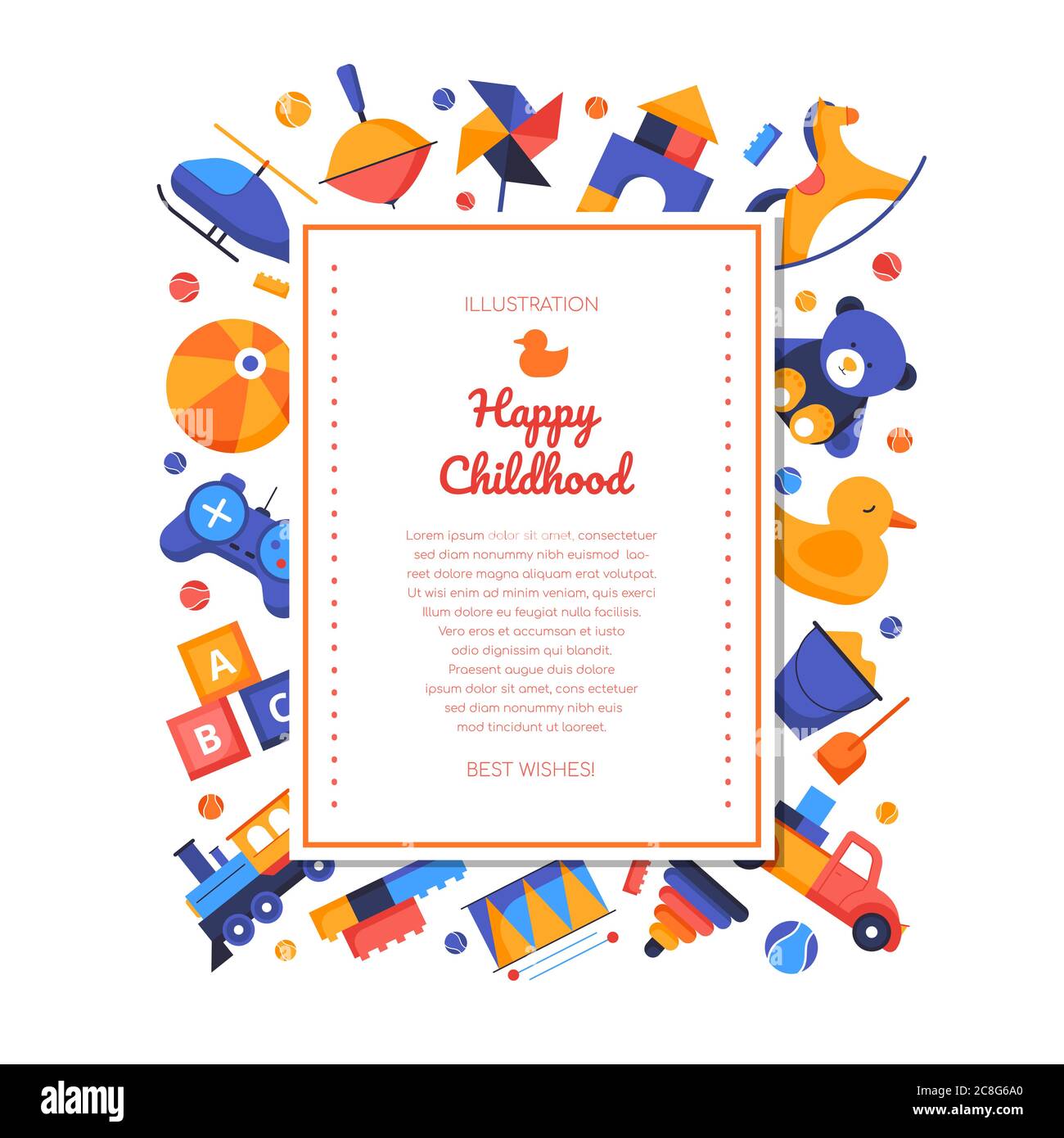 Happy childhood - vector flat design style banner Stock Vector Image ...