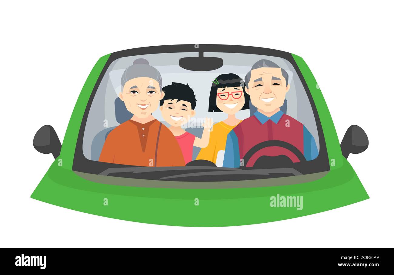 Cartoons Parents In A Car Zooming Away