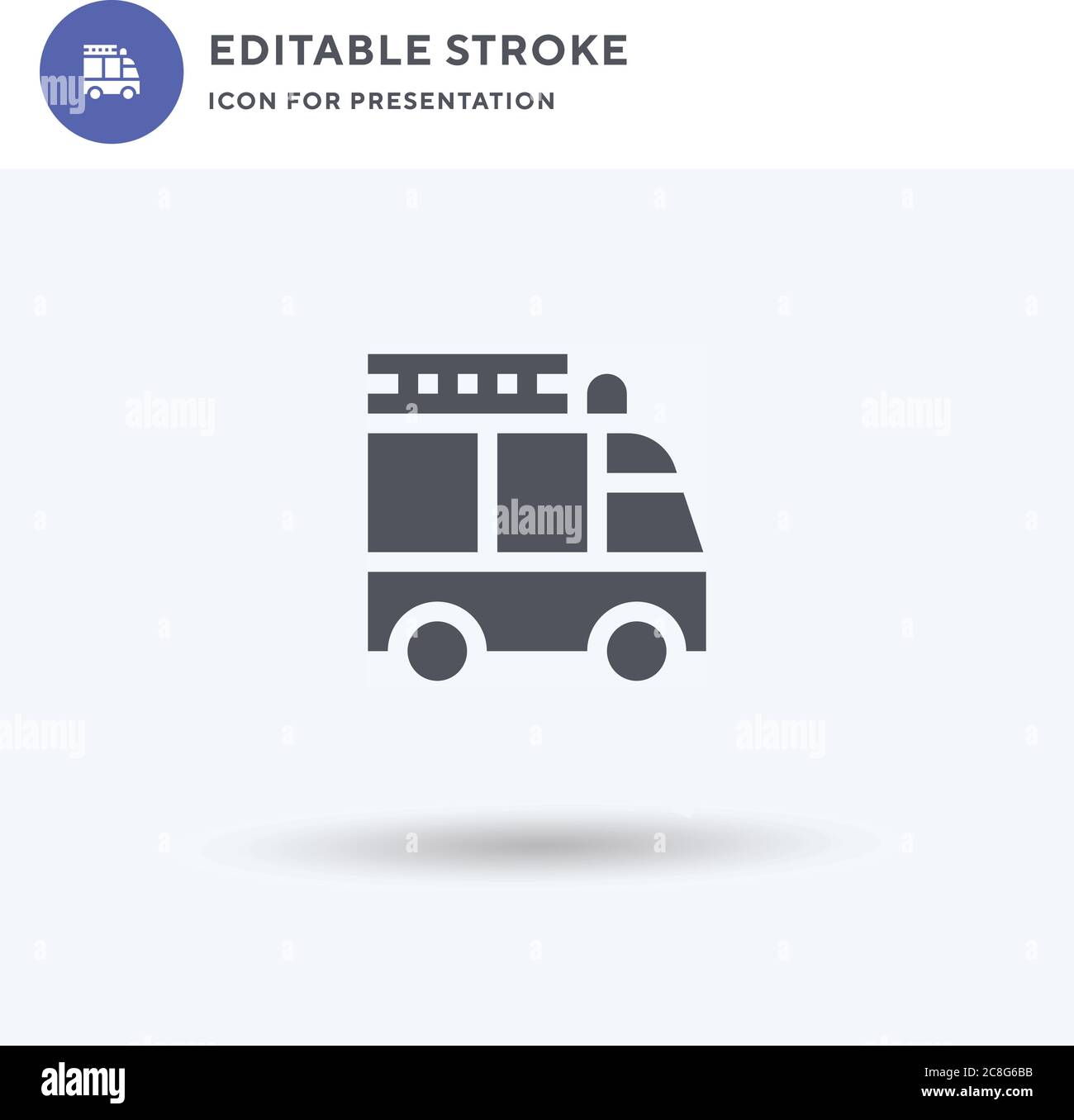 Fire Truck icon vector, filled flat sign, solid pictogram isolated on ...
