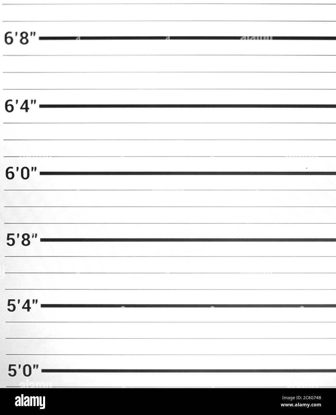 Height scale backdrop go police mugshots Stock Photo - Alamy