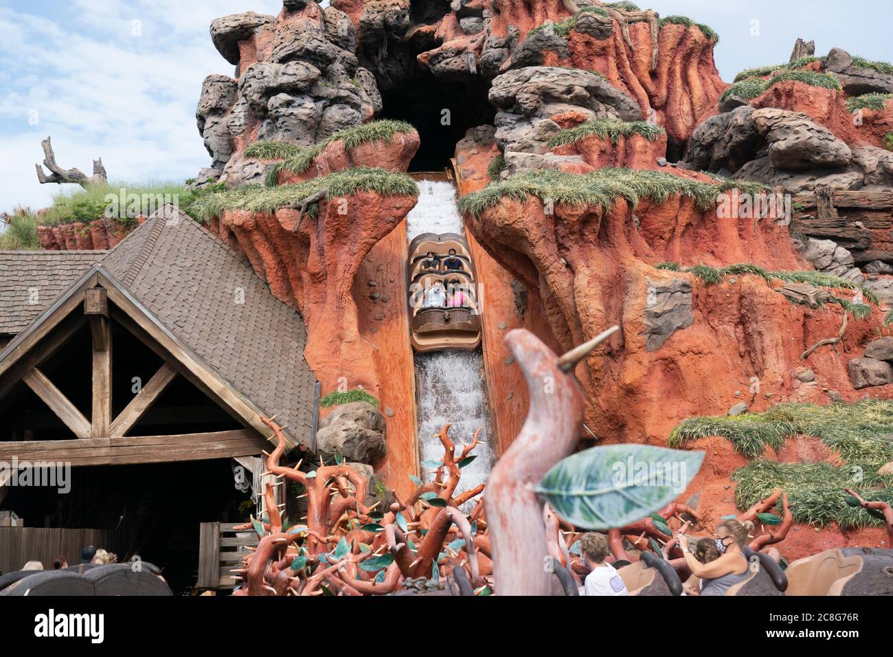 Orlando, FLA, USA. 23rd July, 2020. People ride the attraction Splash ...