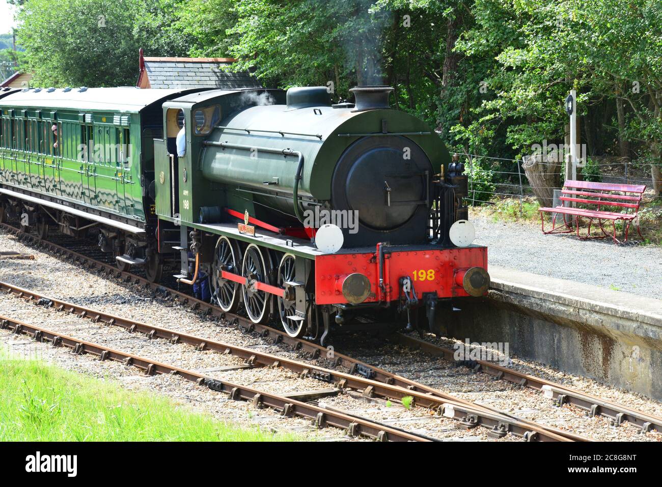 A Hunslet Austerity locomotive at Wooton Station, Isle of Wight Stock ...