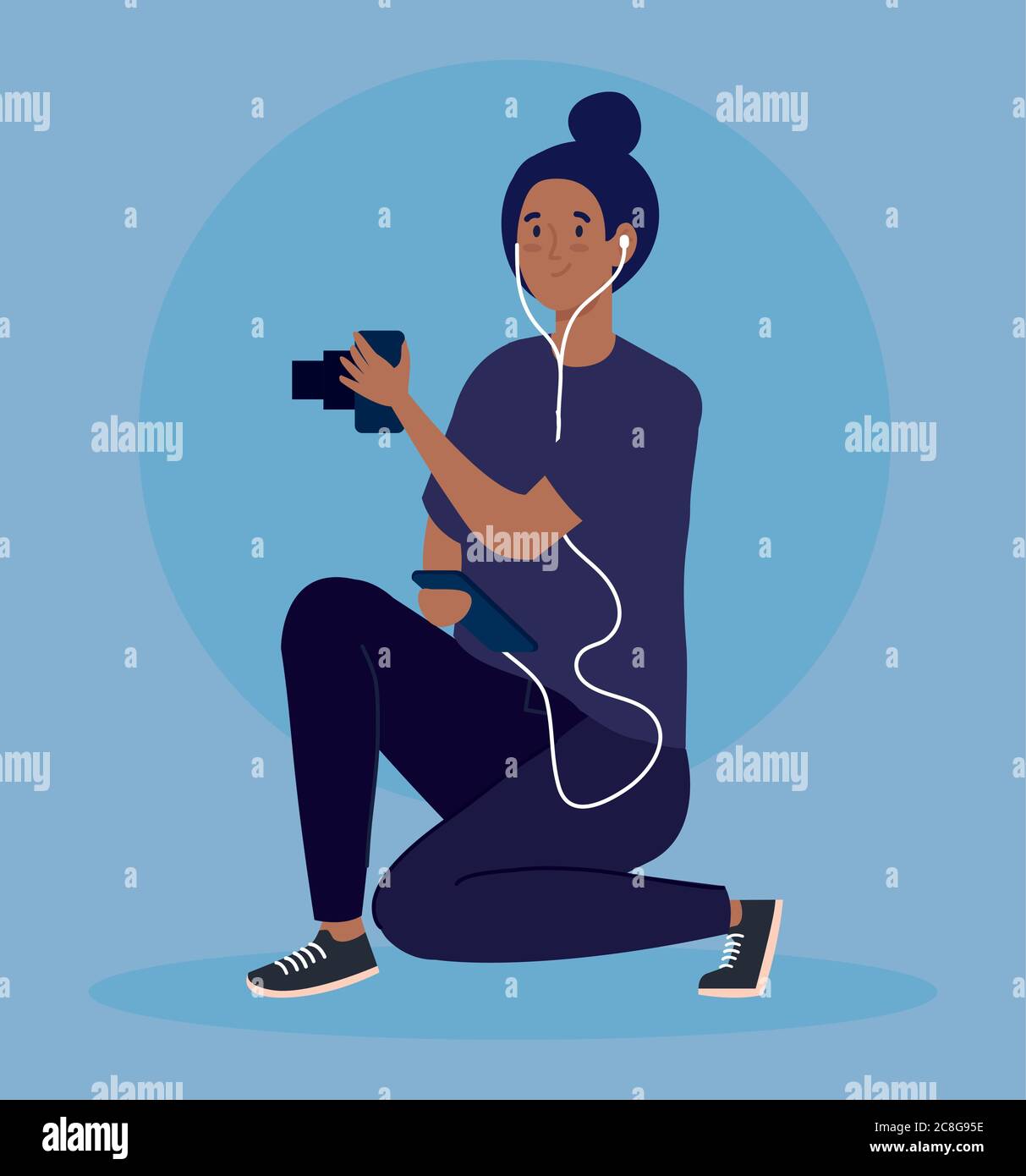 Young woman photo shoot Stock Vector Images - Alamy