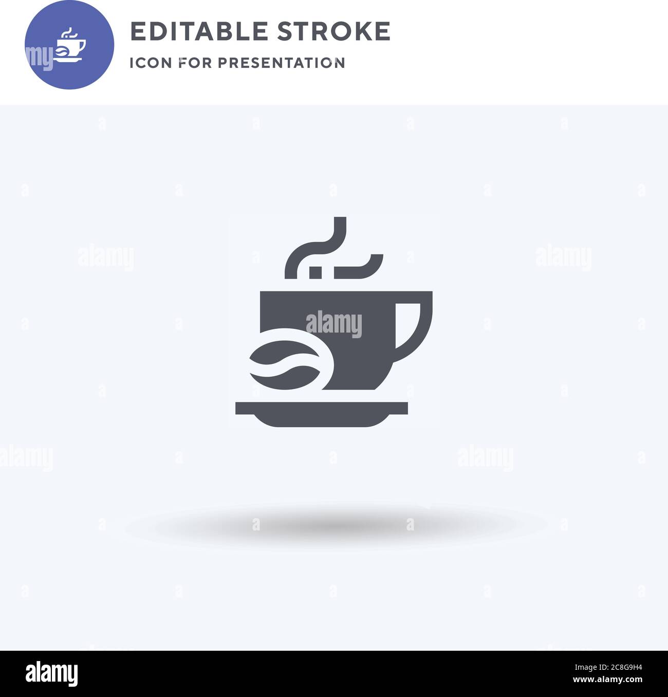 Coffee icon vector, filled flat sign, solid pictogram isolated on white ...