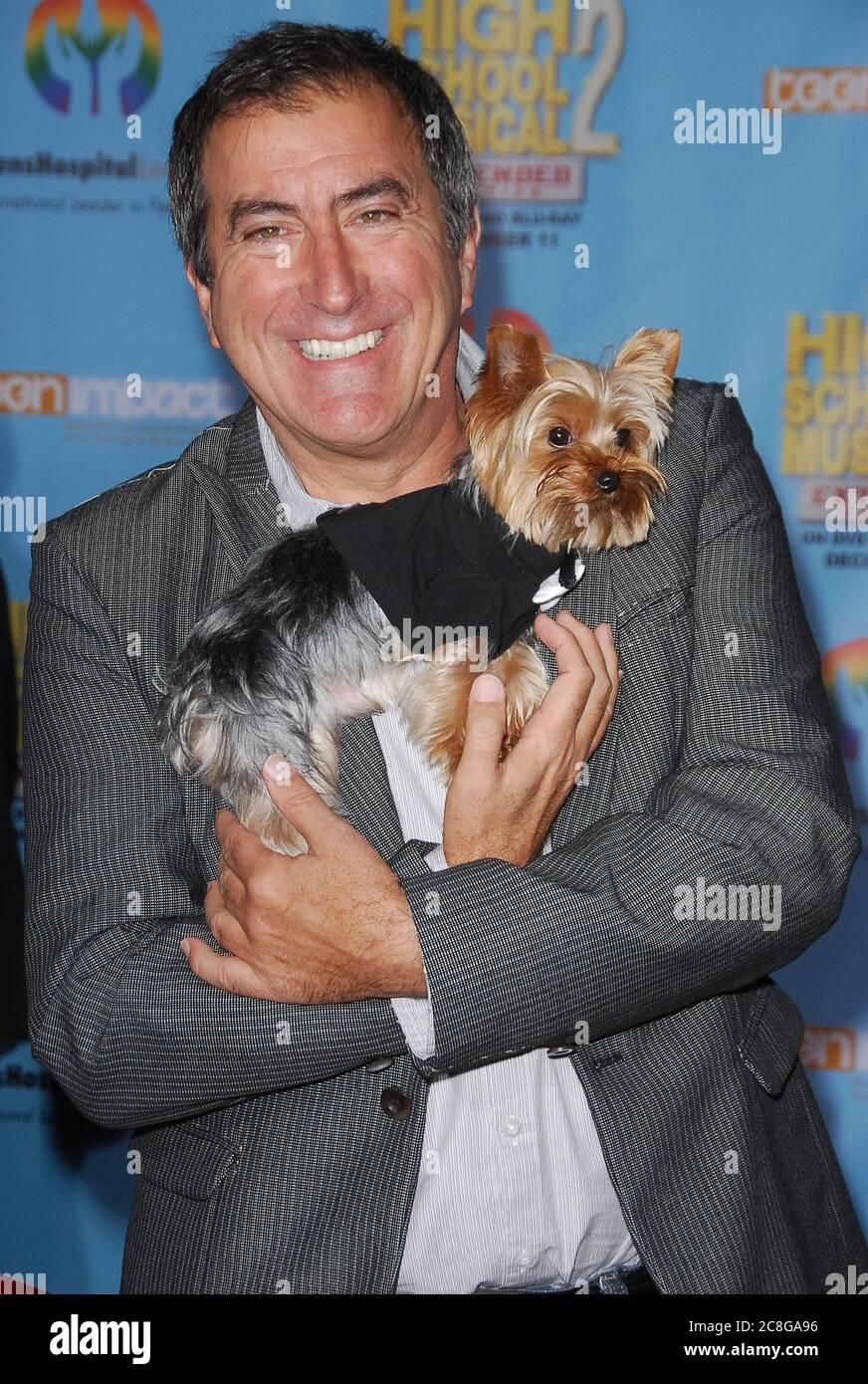 Director Kenny Ortega and dog Manly at the High School Musical 2 ...
