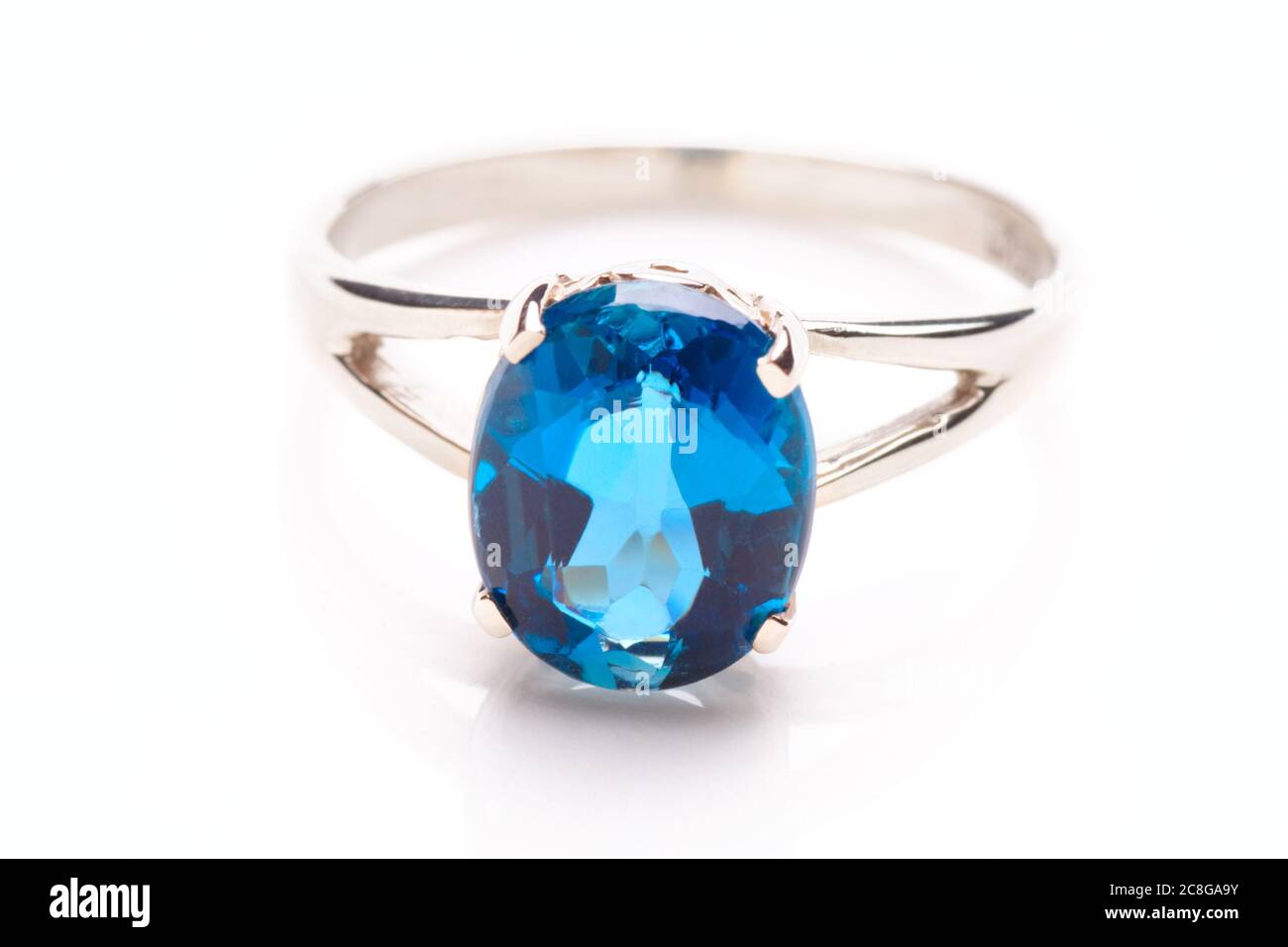Ring with topaz isolated on white background Stock Photo - Alamy