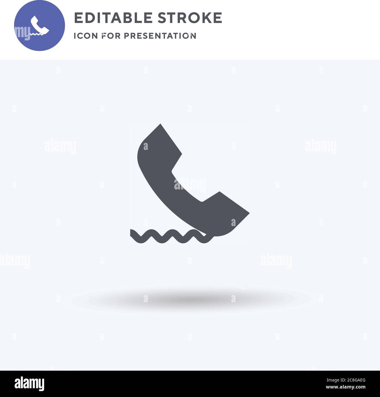 Phone Call icon vector, filled flat sign, solid pictogram isolated on ...