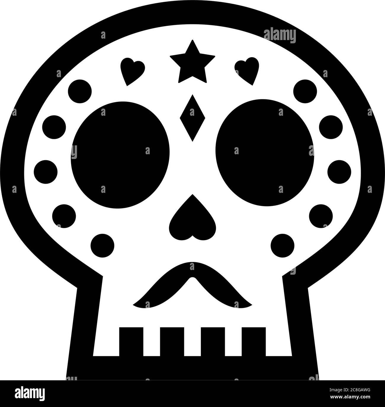 Cute sugar skull icon for the Day of the Dead decorations Stock Vector ...