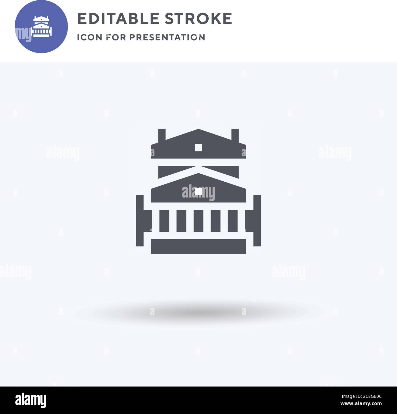 Bolshoi Theatre icon vector, filled flat sign, solid pictogram isolated ...