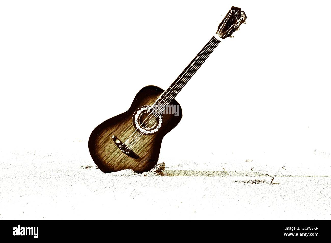 classical guitar on a white background Stock Photo - Alamy