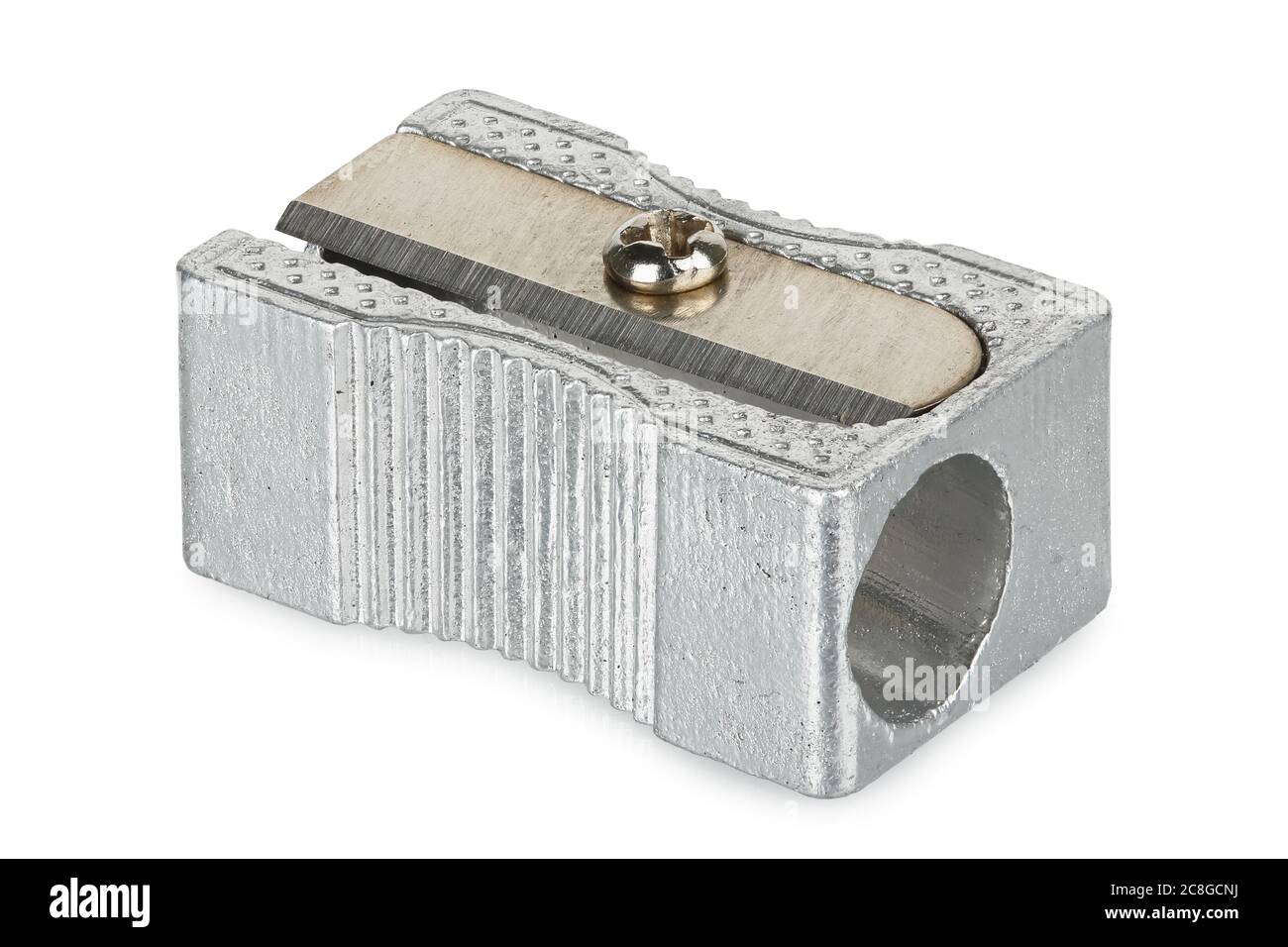 metallic sharpener isolated on white Stock Photo - Alamy