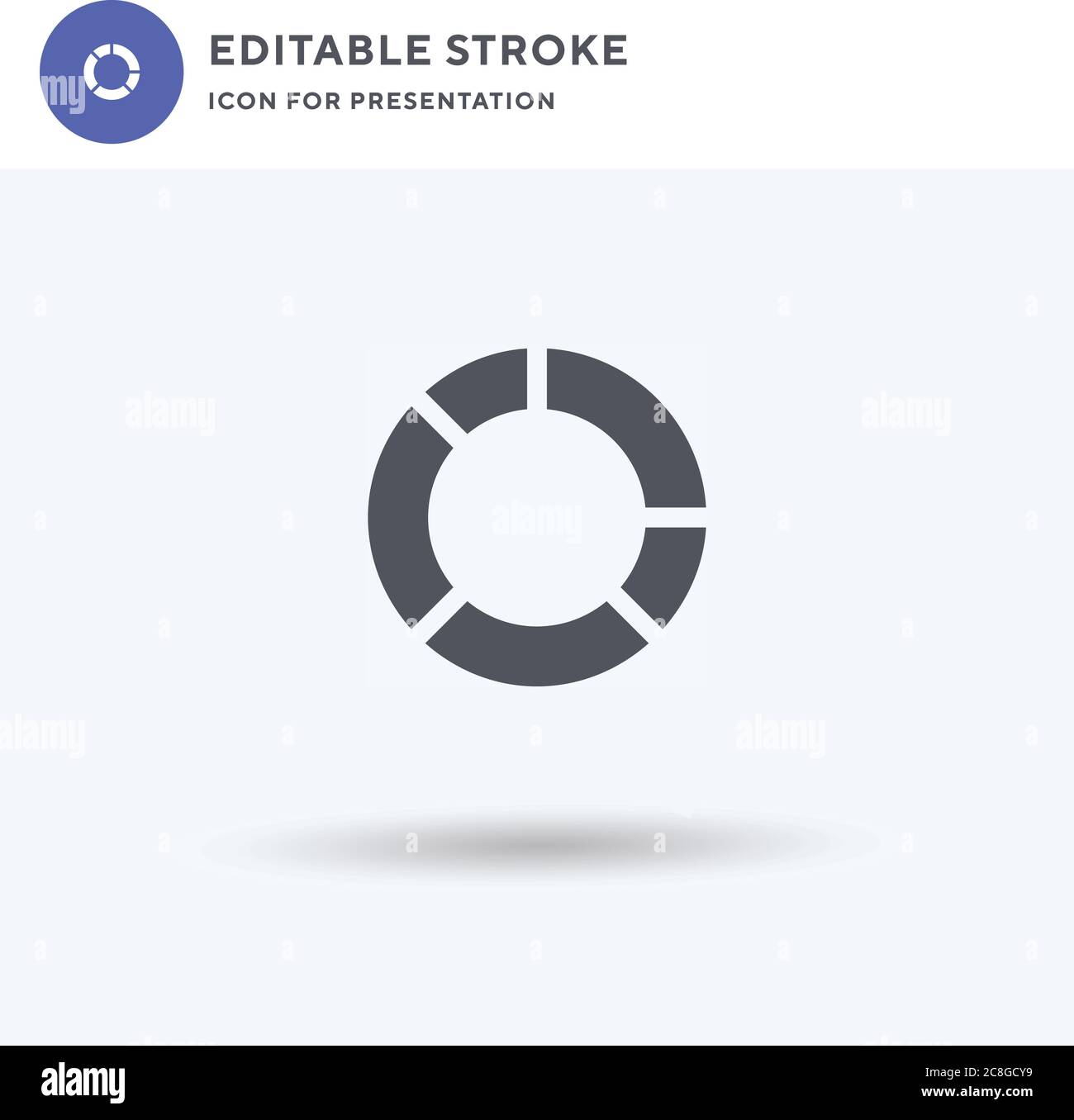 Pie Chart icon vector, filled flat sign, solid pictogram isolated on ...