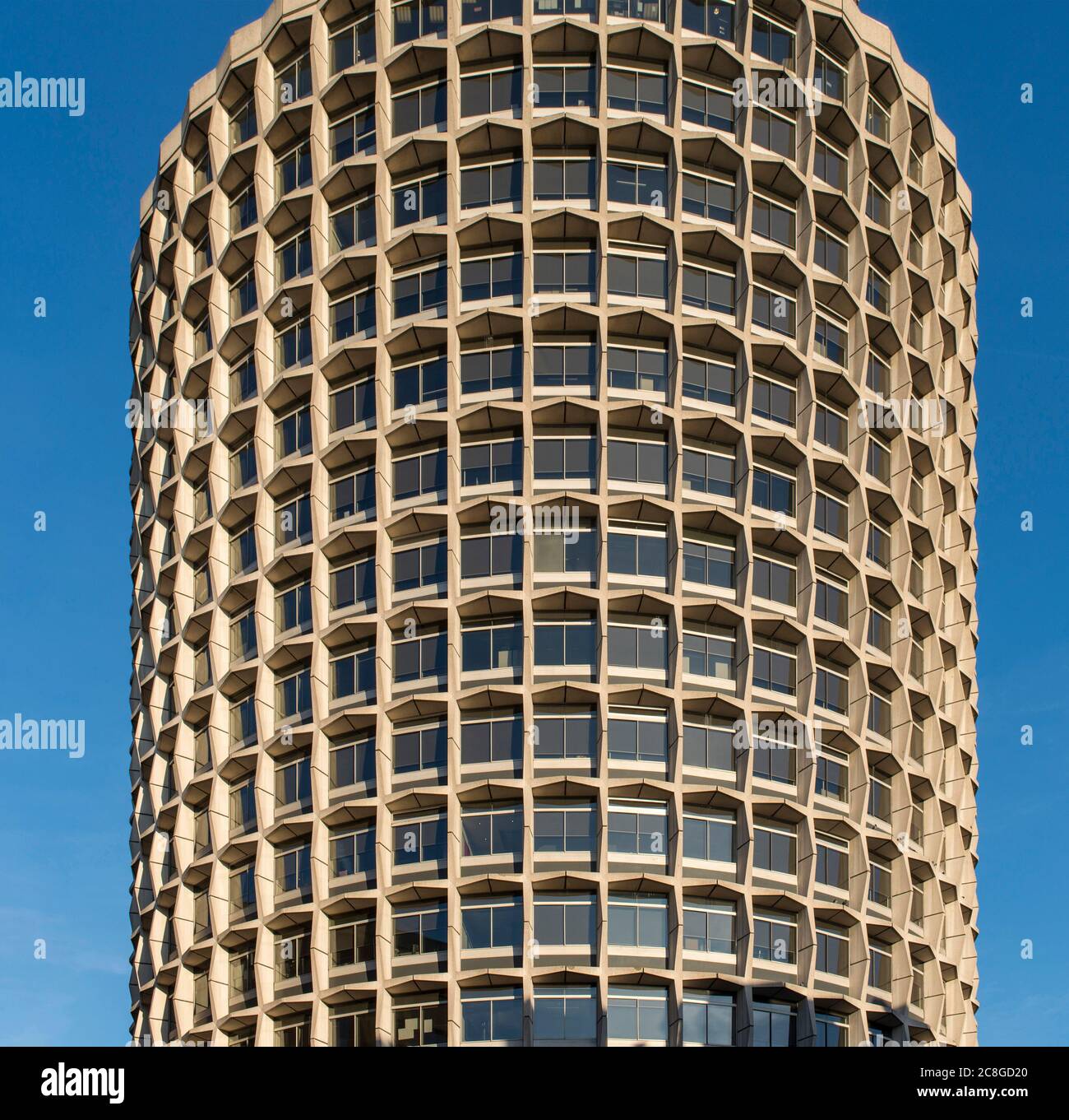 Axial cropped view of Space House from slightly elevated position. The ...