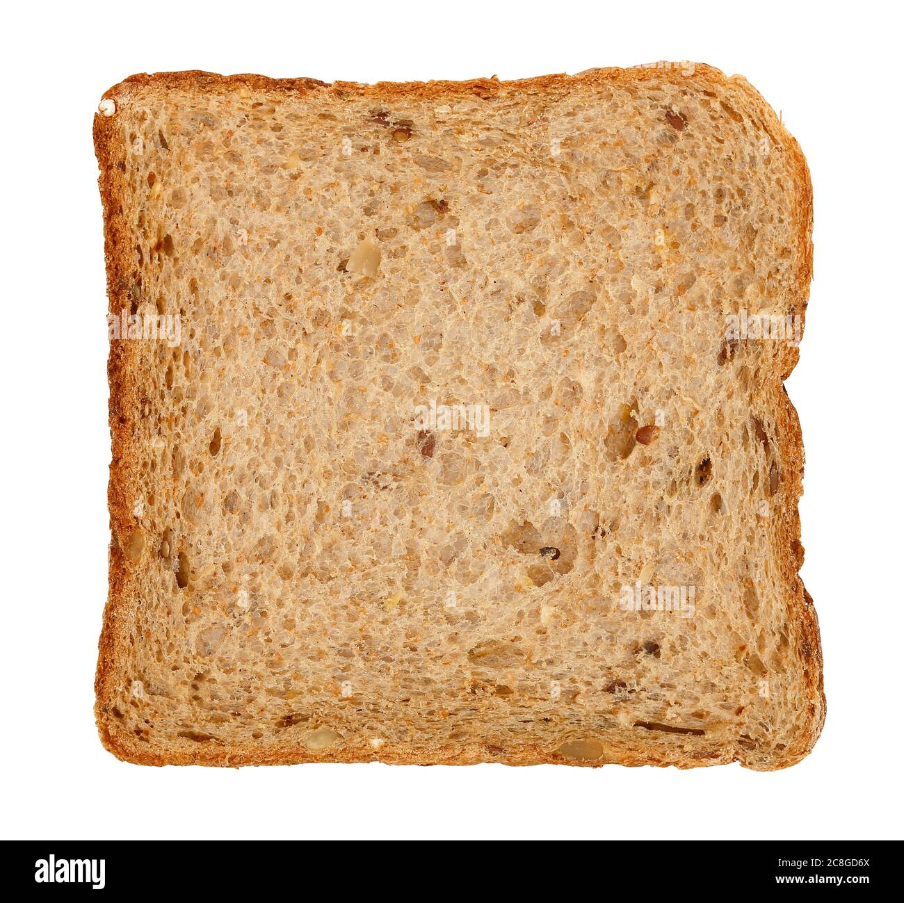slice of whole wheat toast bread isolated on white Stock Photo - Alamy