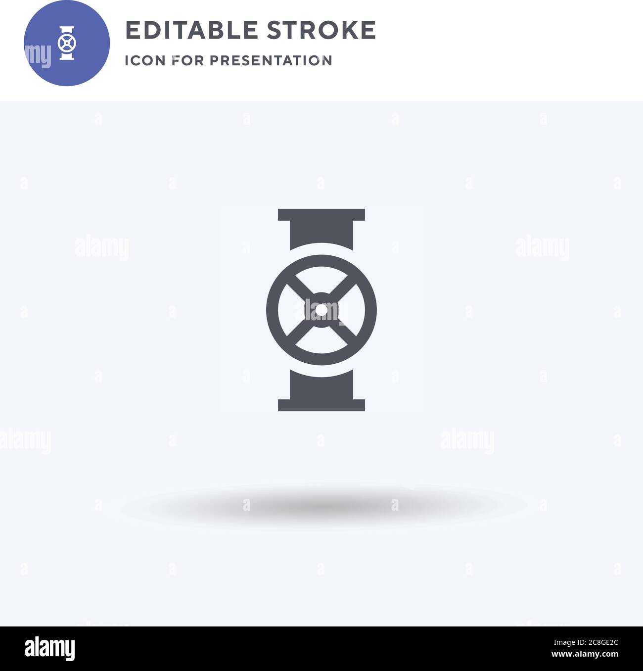 Valve icon vector, filled flat sign, solid pictogram isolated on white ...