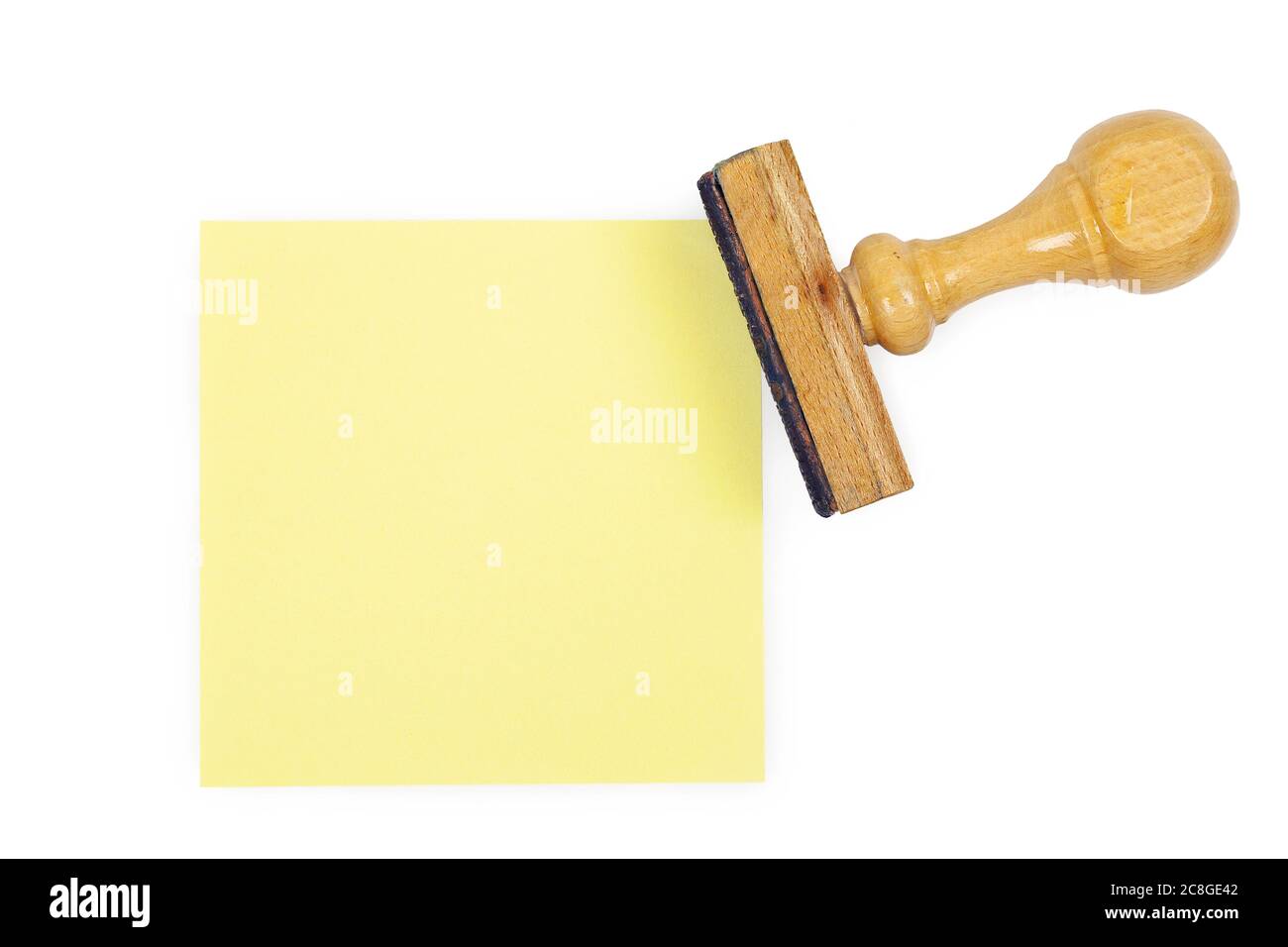 office stamp with blank note isolated on white Stock Photo - Alamy