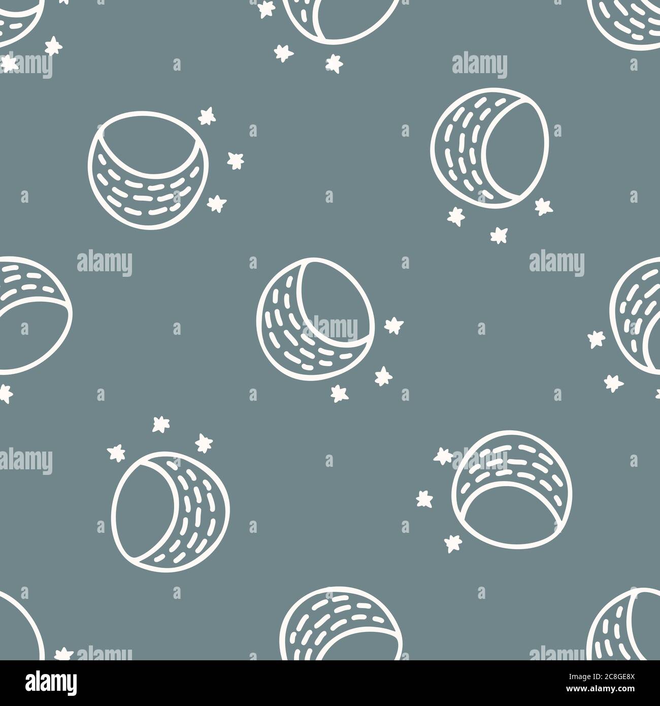 Seamless background moon stars gender neutral baby pattern. Simple ...