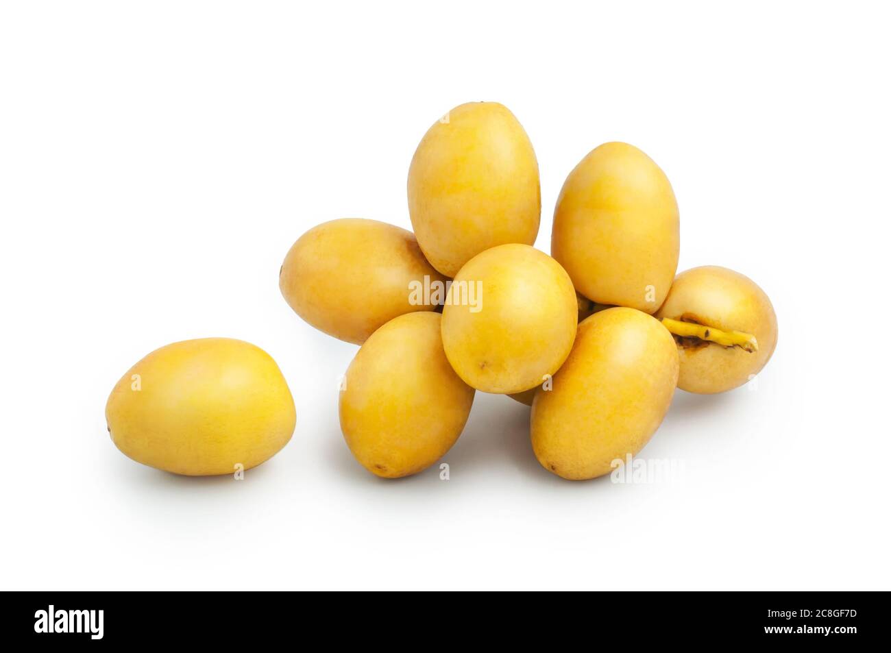 Bunch of Fresh Date Fruit isolated on white background, clipping path ...