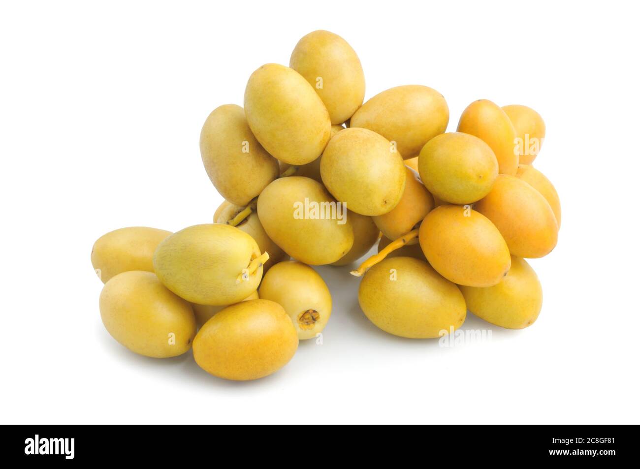 Bunch of Fresh Date Fruit isolated on white background, clipping path ...