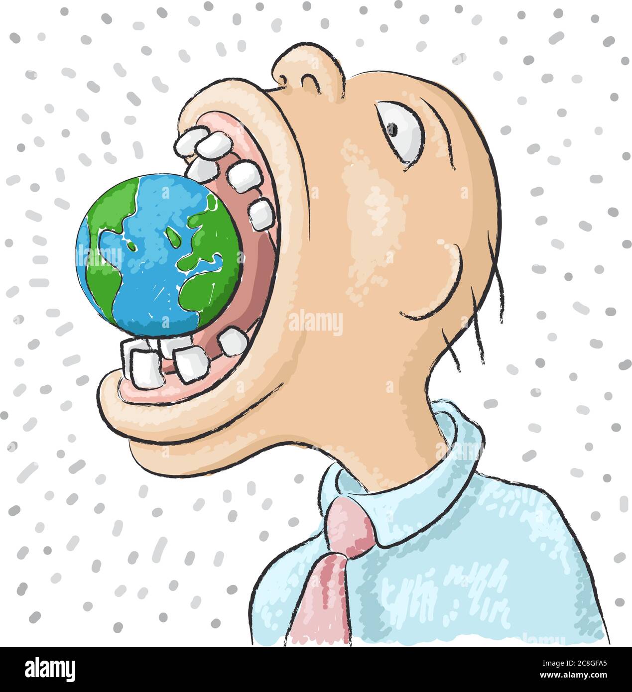 illustration of a character who eats the world Stock Vector Image & Art ...