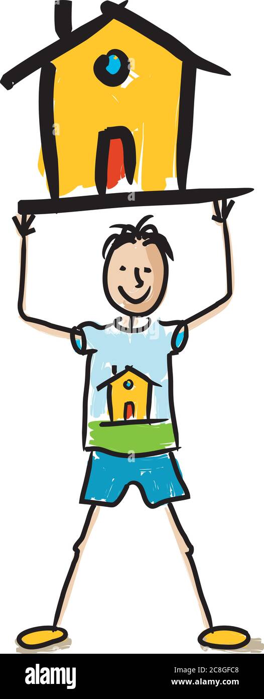 Happy boy in safety Stock Vector Images - Alamy