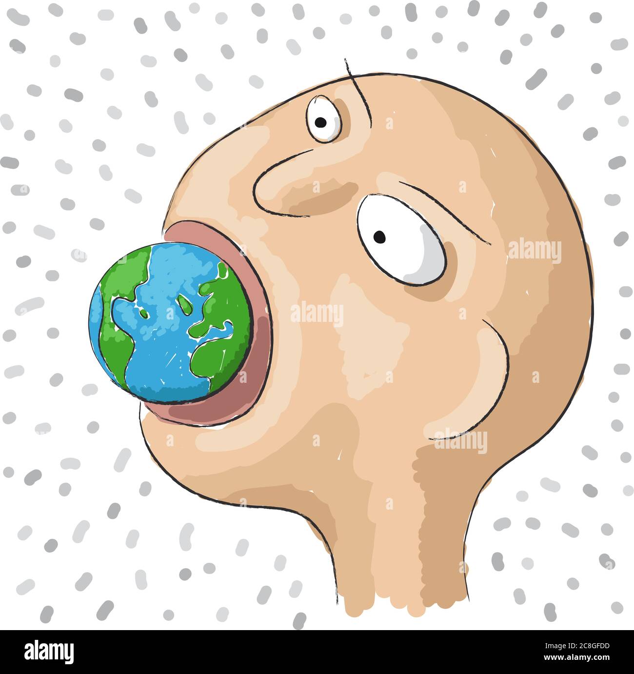 illustration of a character who eats the world Stock Vector Image & Art ...