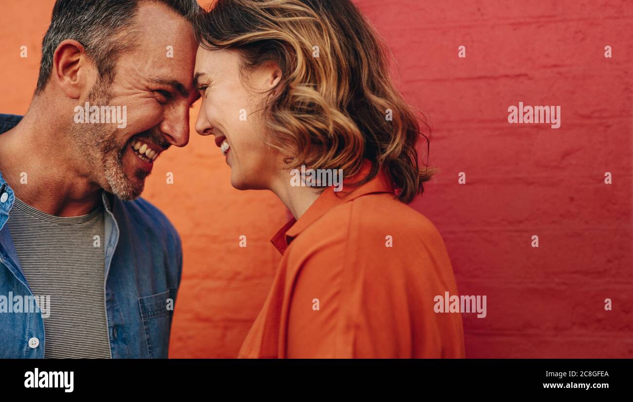 Two people foreheads touching hi-res stock photography and images - Alamy