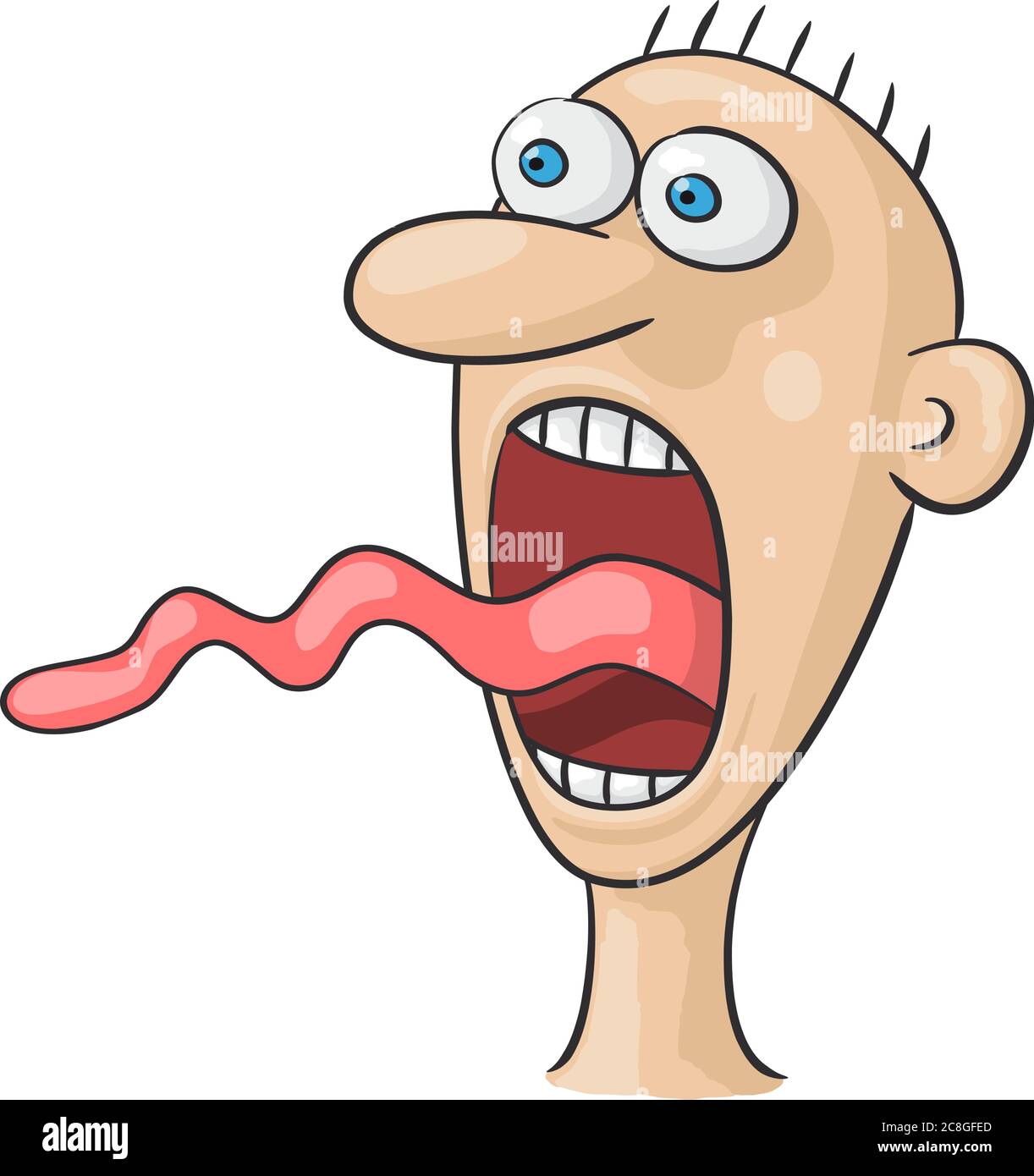 illustration with character who screams with big open mouth Stock ...