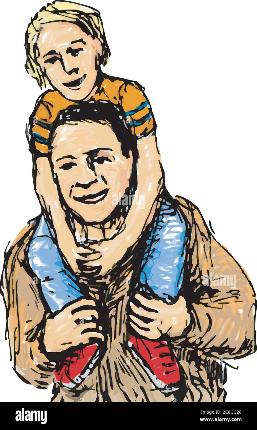 Father child walking on Stock Vector Images - Alamy