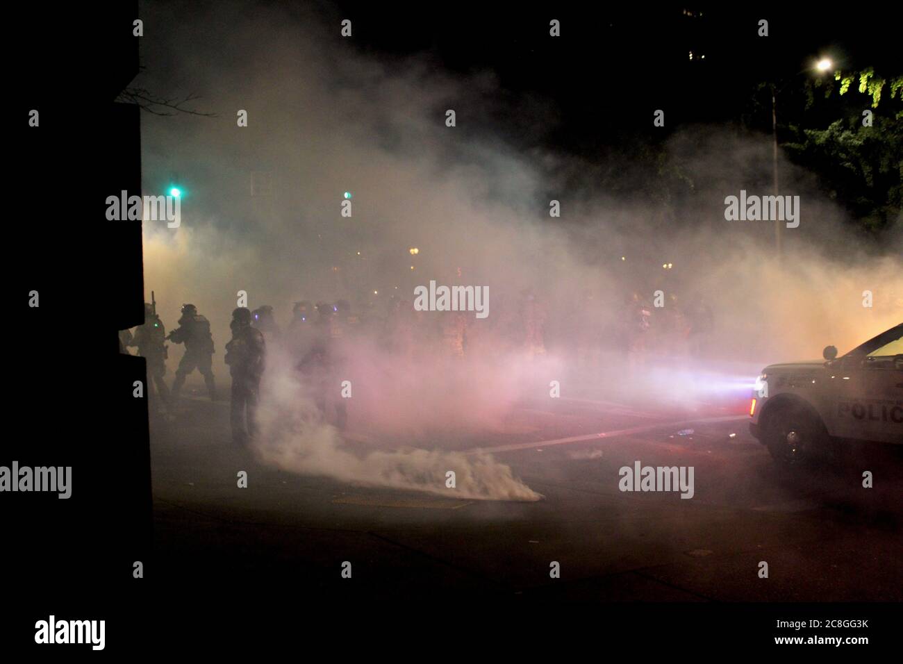 Portland, Oregon, USA. 24th July, 2020. Portland Protests at the Mark O ...