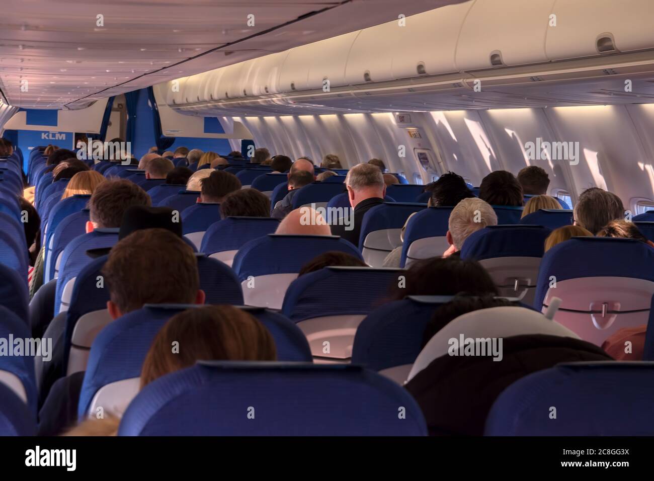 Inside A KLM Plane At Manchester Airport The Netherlands 9-12-2019 ...