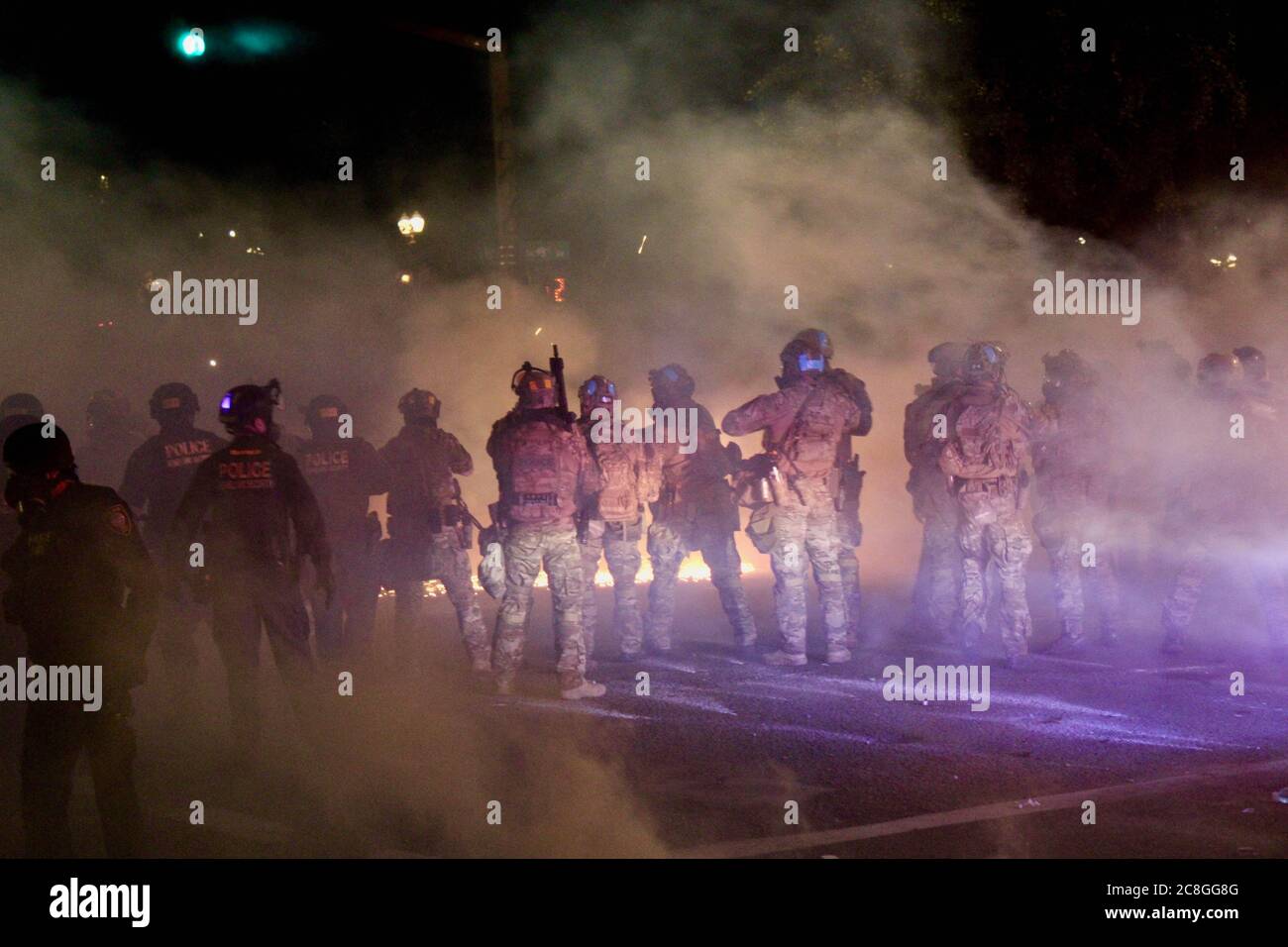 Portland, Oregon, USA. 24th July, 2020. Portland Protests at the Mark O ...