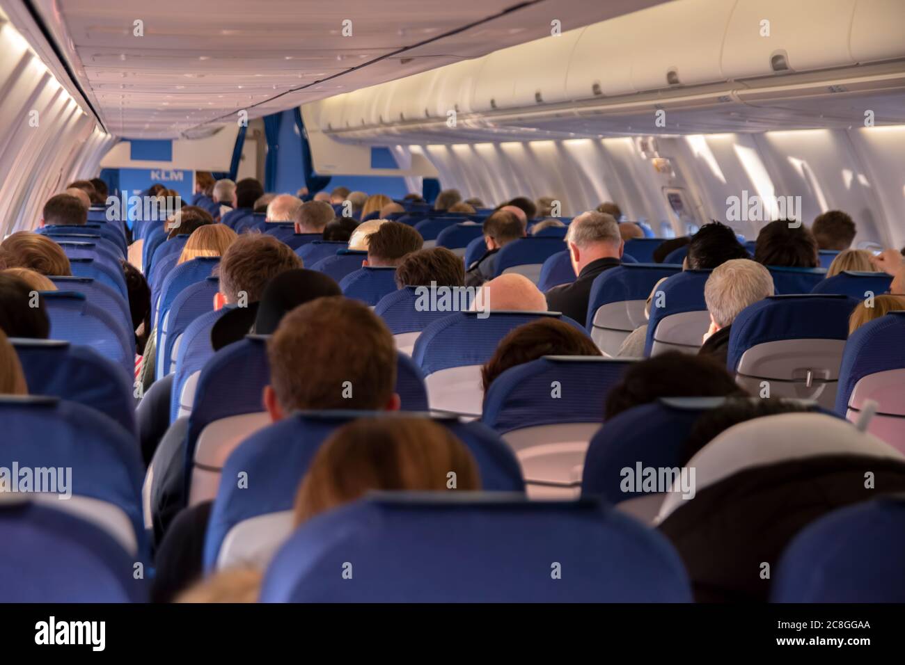 Inside A KLM Plane At Manchester Airport The Netherlands 9-12-2019 ...