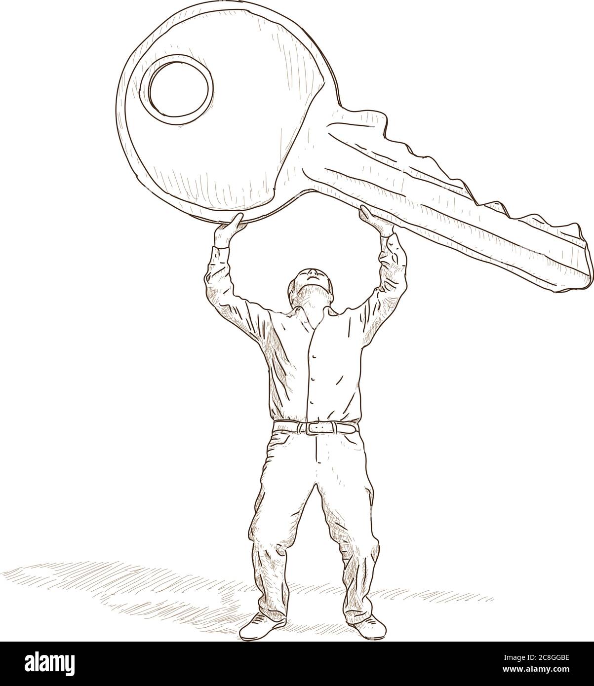 man and key Stock Vector Image & Art - Alamy