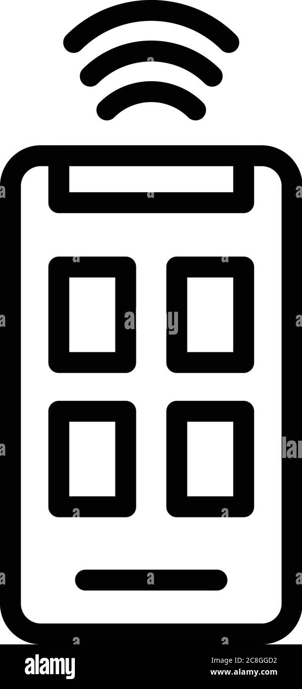Smartphone remote control icon, outline style Stock Vector Image & Art ...