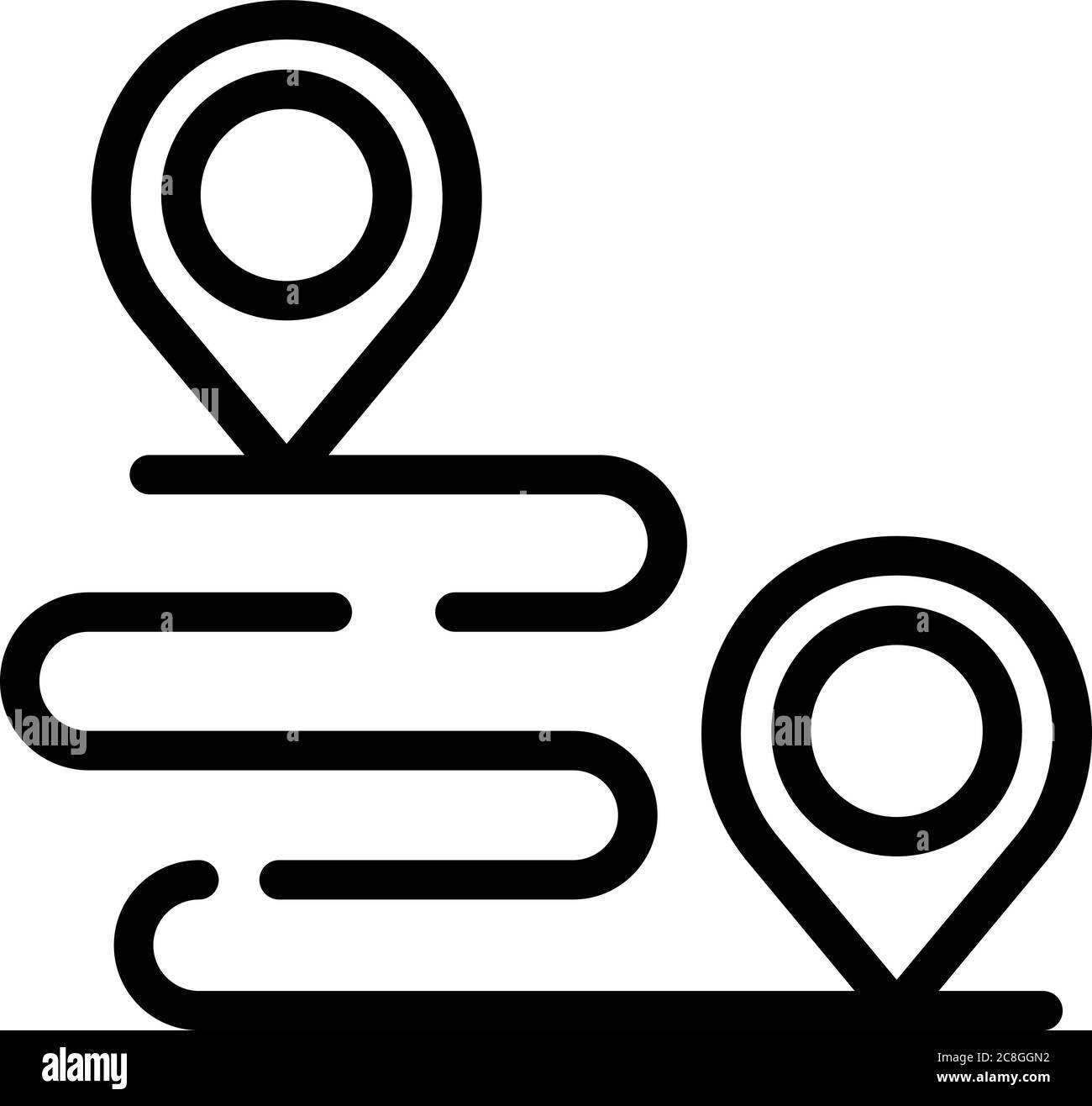 Workout senior running route icon, outline style Stock Vector Image ...