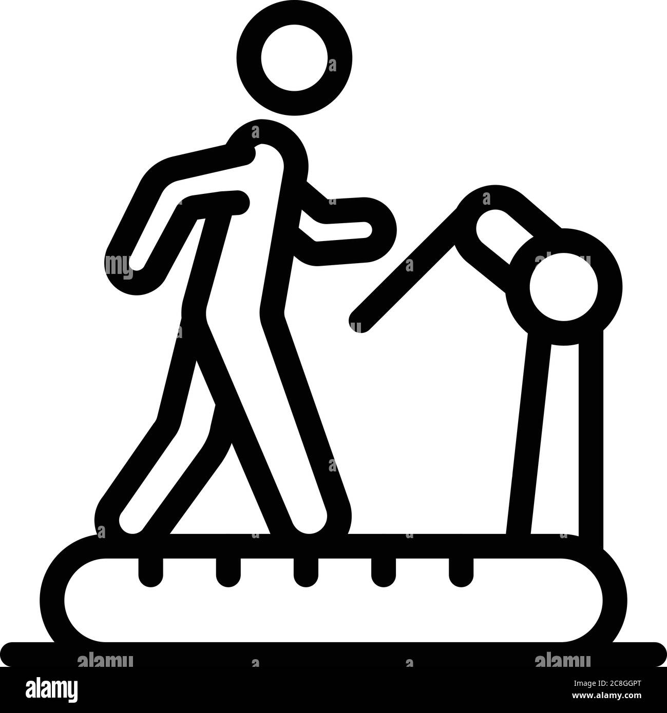 Couple sport gym treadmill Stock Vector Images - Alamy